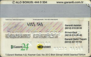 Bank Card: Garanti + Bonus (Garanti Bankası, Türkiye (Turkey)Col:TR-MC ...