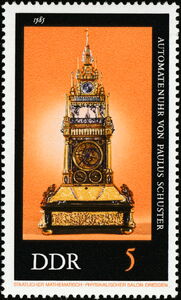 Stamp: Automatic Tower Clock by Paulus Schuster, 1585 (Germany ...
