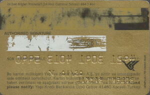 Bank Card: World Card (Yapi Kredi Bankasi, Türkiye (Turkey)Col:TR-VI ...