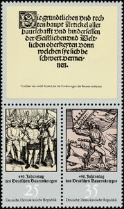 Stamp: 450th Anniversary of the German Peasants' War (Germany ...