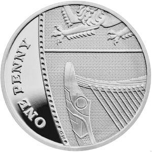 Coin: 1 Penny (Royal Arms Shield Puzzle Memorial - Platinum) (United ...