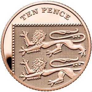 Coin: 10 Pence (Royal Arms Shield Puzzle Memorial - Gold) (United ...
