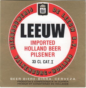 Drink Label: Leeuw Imported (De Leeuw, NetherlandsCol:NL-BEER-034490