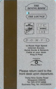 Hotel Card: Sheraton Towers Singapore (Sheraton, SingaporeCol:SIN-00937