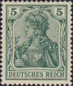 Stamp: Germania, inscr “DEUTSCHES REICH” (German Realm(Germania) Mi:DR ...