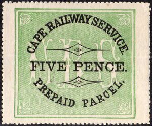 Stamp: Cape Railway Service - Prepaid Parcel (Cape of Good Hope ...