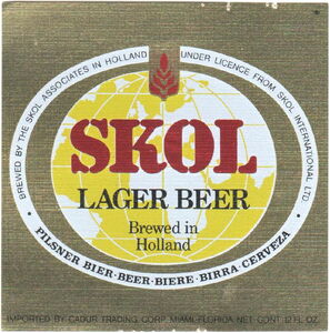 Drink Label: Skol Lager Beer (Vereenigde Nederlands Brouwerij ...