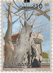 Stamp: Prison-Postal Tree (Botswana(Baobab Trees of Botswana (2022)) Sn ...