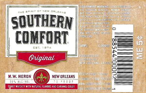 Drink Label: Southern Comfort Original M.W. Heron New Orleans (Sazerac ...