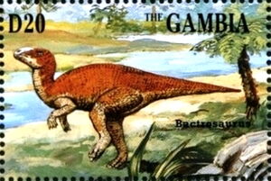 Stamp: Bactrosaurus (Gambia(Dinosaurs (1995)) Mi:GM 2038