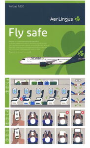 Safety Card: Airbus A320 (Aer Lingus, IrelandCol:EIN-IE-0019