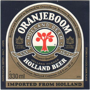 Drink Label: Oranjeboom Holland Beer (Vereenigde Nederlands Brouwerij ...