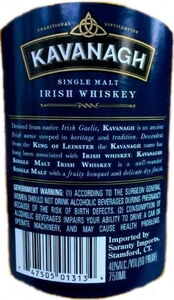 Drink Label: Kavanagh Single Malt Irish (Teeling Whiskey Co ...