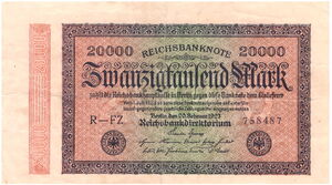 Banknote: 20,000 Mark (Germany(1923 2nd Issue - Reichsbanknote ...