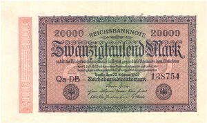 Banknote: 20,000 Mark (Germany(1923 2nd Issue - Reichsbanknote ...
