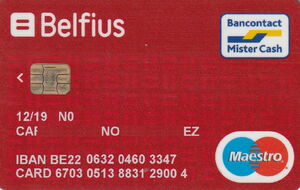 Bankkarte: Belfius Maestro (Belfius, BelgienCol:BE-MS-0054 💳