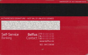 Bank Card: Belfius Maestro (Belfius, BelgiumCol:BE-MS-0054 💳
