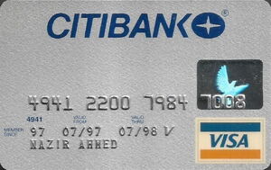 Bank Card: Citibank (Citibank, PakistanCol:PK-VI-0052