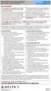 Safety Card: A350-900 (Delta Air Lines, United States of AmericaCol:DAL ...