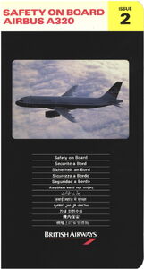 Safety Card: Airbus A320 (British Airways, United Kingdom of Great ...