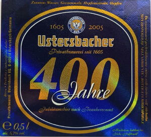 Drink Label: Ustersbacher 400 Jahre (Brauerei Ustersbach, Germany, Federal RepublicCol:DE-BEER ...