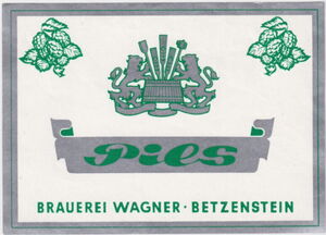 Etiqueta de bebida: Wagner Pils (Brauerei Wagner, Betzenstein ...