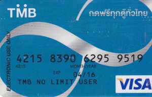 Tarjeta de Banco: Visa (TMB Bank Public Company Limited, TailandiaCol ...
