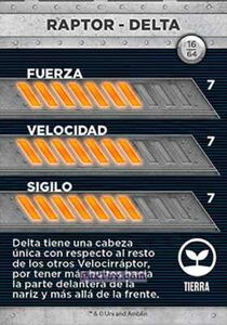 Game Card: Raptor - Delta (Jurassic WorldCol:ES-JW1-16