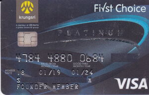 Bank Card: First Choice (Krungsri First Choice, ThailandCol:TH-VI-0155
