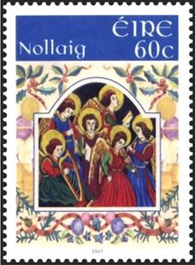 Stamp: Choir of Angels with Harp (Ireland(Christmas 2005) Mi:IE 1675,Sn ...