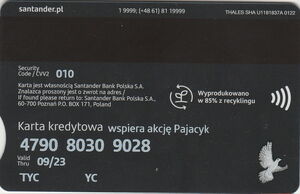 Bank Card: Visa Credit (Santander Bank Polska, PolandCol:PL-VI-0866