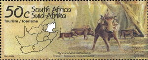 Stamp: Desert Warthog (Phacochoerus aethiopicus), Eastern Transvaal (South Africa(Tourism (1995 ...