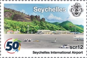 Stamp: Seychelles International Airport, 50 Years (SeychellesYt:SC 944 ...