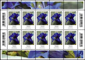 Stamp: Flowers - Gentian without stalk (Gentiana acaulis) (Germany ...