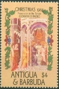Stamp: "Presentation in the Temple" (Giovanni di Paolo) (Antigua and ...