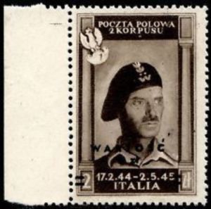 Stamp: Polish Victory in Italy - Gen. W. Anders - Overprinted (Poland ...
