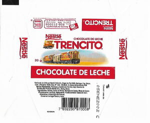 Envoltorio de chocolate: Nestlé Trencito Milk (Nestlé Chile S.A ...