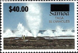 Stamp: Taga Blowholes Surcharged (Samoa(Surcharges (2022)) Mi:WS 1406 ...