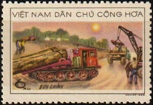 Stamp: Timber-hauling Lorries (Vietnam(North Vietnamese Timber Industry ...