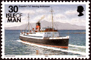 Stamp: Snaefell V (ferry) leaving Ardrossan (Isle of Man(Definitives ...