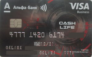 Bank Card: Cash Life (Alfa-bank, RussiaCol:RU-VI-1600.01