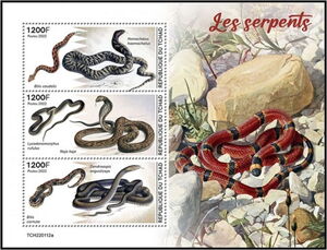 Stamp: Snakes (Chad(Snakes (2022)) Yt:TD 4169-4171