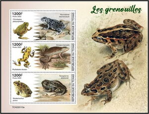 Stamp: Frogs (Chad(Frogs (2022)) Yt:TD 4172-4174