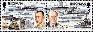 邮票: Major General Walter Bedell Smith, Adm Sir Bertram Ramsay (马恩岛(50th ...