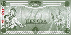 Banknote: 10 Ora (South Africa(Orania Issue) Col:OR-2006-10-1