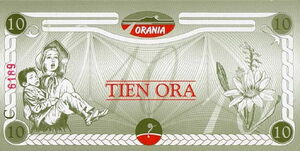 Banknote: 10 Ora (South Africa(Orania Issue) Col:OR-2011-10-1