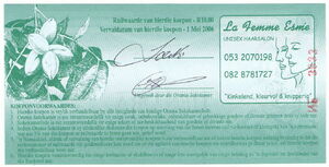 Banknote: 10 Ora (South Africa(Orania Issue) Col:OR-2006-10-2