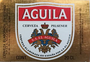 Drink Label: Aguila Cerveza Pilsener (Cerveza El Aguila closed ...