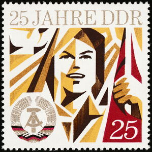 Stamp: Woman (Germany, Democratic Republic (DDR)(25th Anniversary of ...
