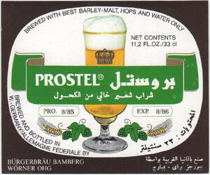Drink Label: Prostel (G. Wörner Bürgerbräu Bamberg, Germany, Federal ...
